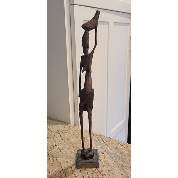 Unbranded | Accents | Carved Wood Statue African Woman Carrying Water 7 ...